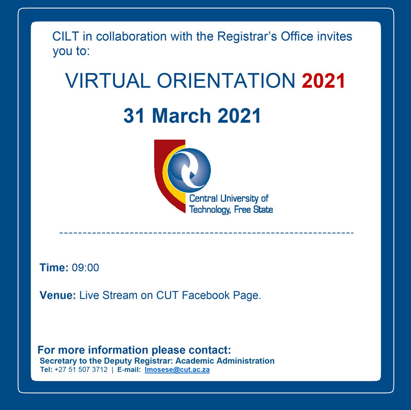 CUT | Virtual Orientation 2021